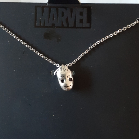 Marvel | Jewelry | Marvel Groot Silver Plated Necklace 6 Inches Nwt ...
